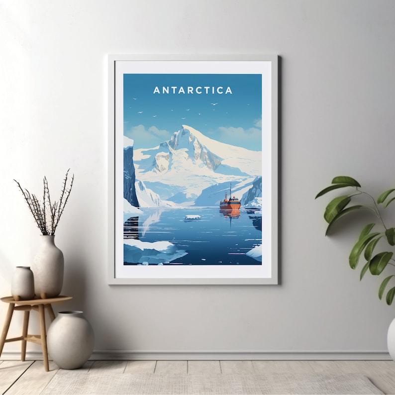 Antarctica Travel Poster, Antarctica Print, Antarctica Poster, Travel ...