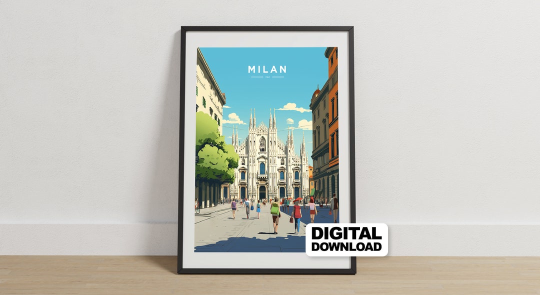 Milan Travel Poster, Milan Poster, Milan Print, Travel Poster, Milan ...