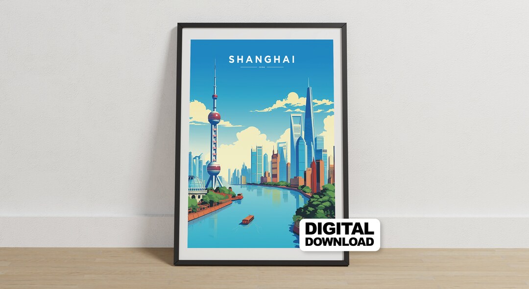 Shanghai Travel Poster, Shanghai Poster, Shanghai Print, Shanghai Wall ...