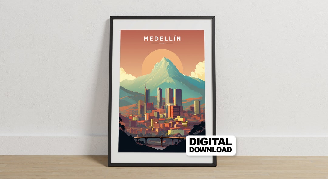 Medellin Travel Poster, Medellin Poster, Medellin Print, Colombia ...