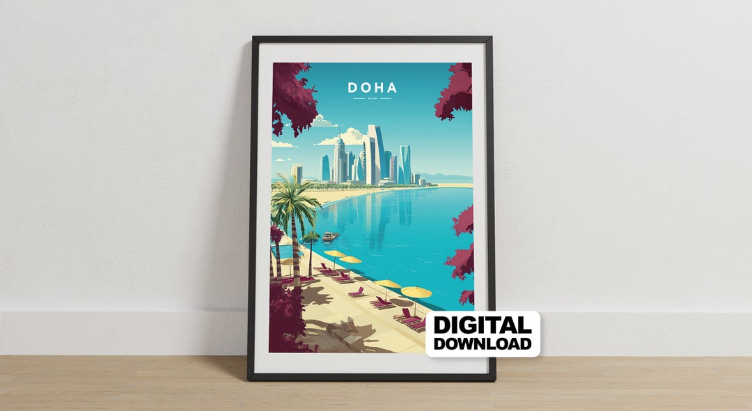 Qatar Travel Poster, Qatar Poster, Doha Poster, Qatar Wall Art, Qatar ...