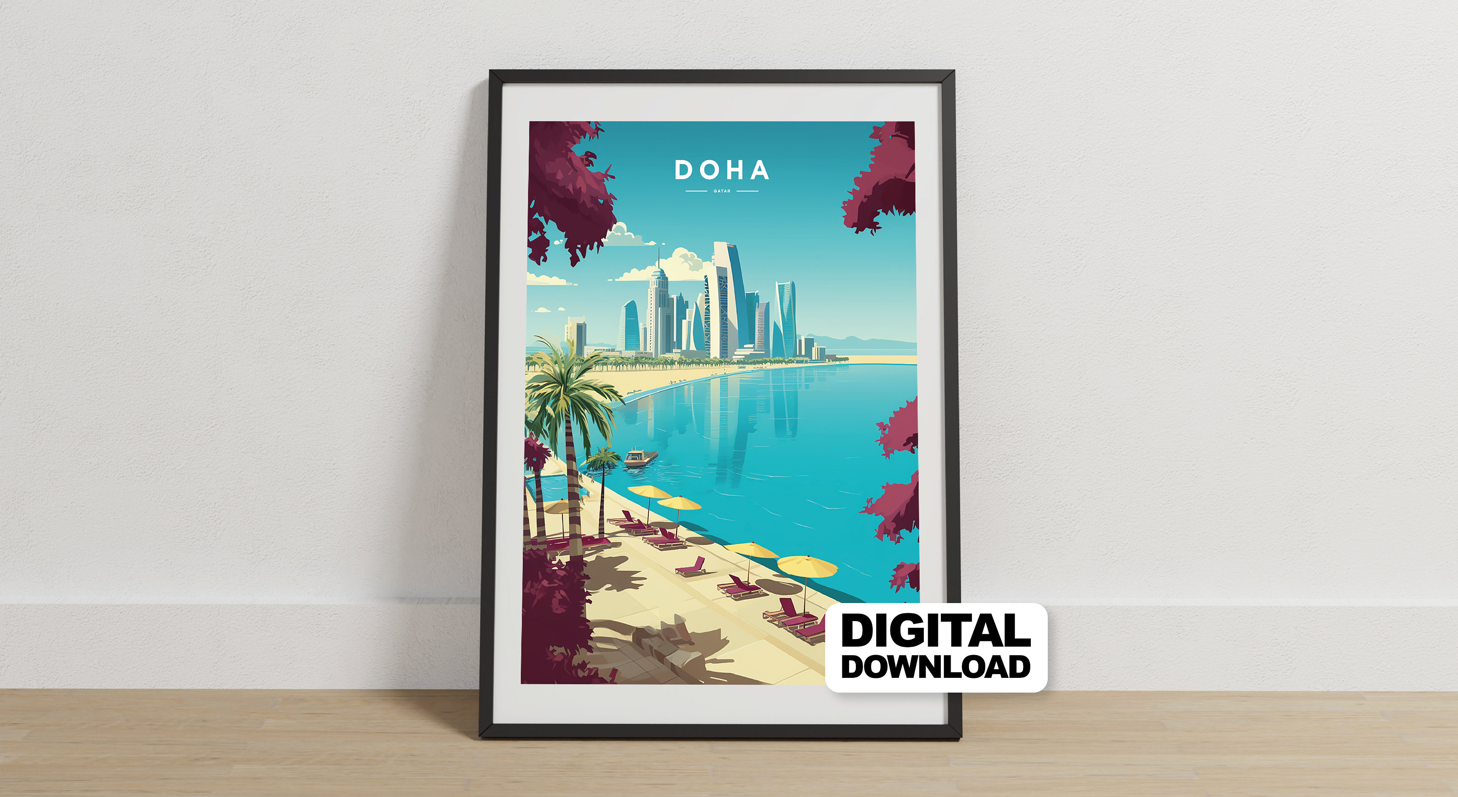 Qatar Travel Poster, Qatar Poster, Doha Poster, Qatar Wall Art, Qatar ...