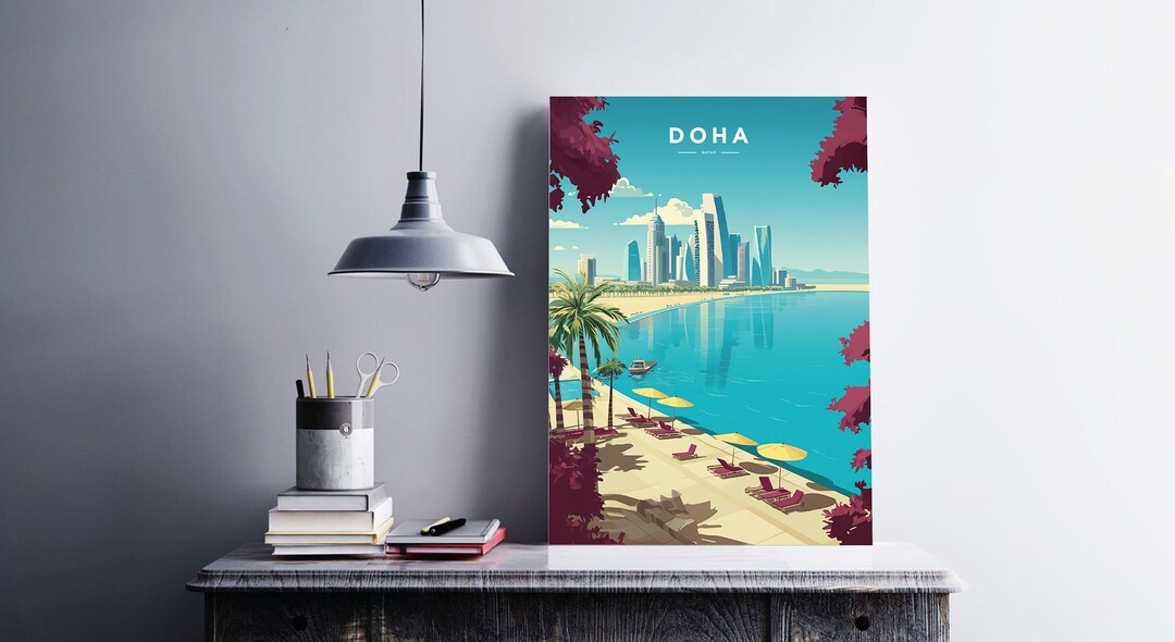 Qatar Travel Poster, Qatar Poster, Doha Poster, Qatar Wall Art, Qatar ...