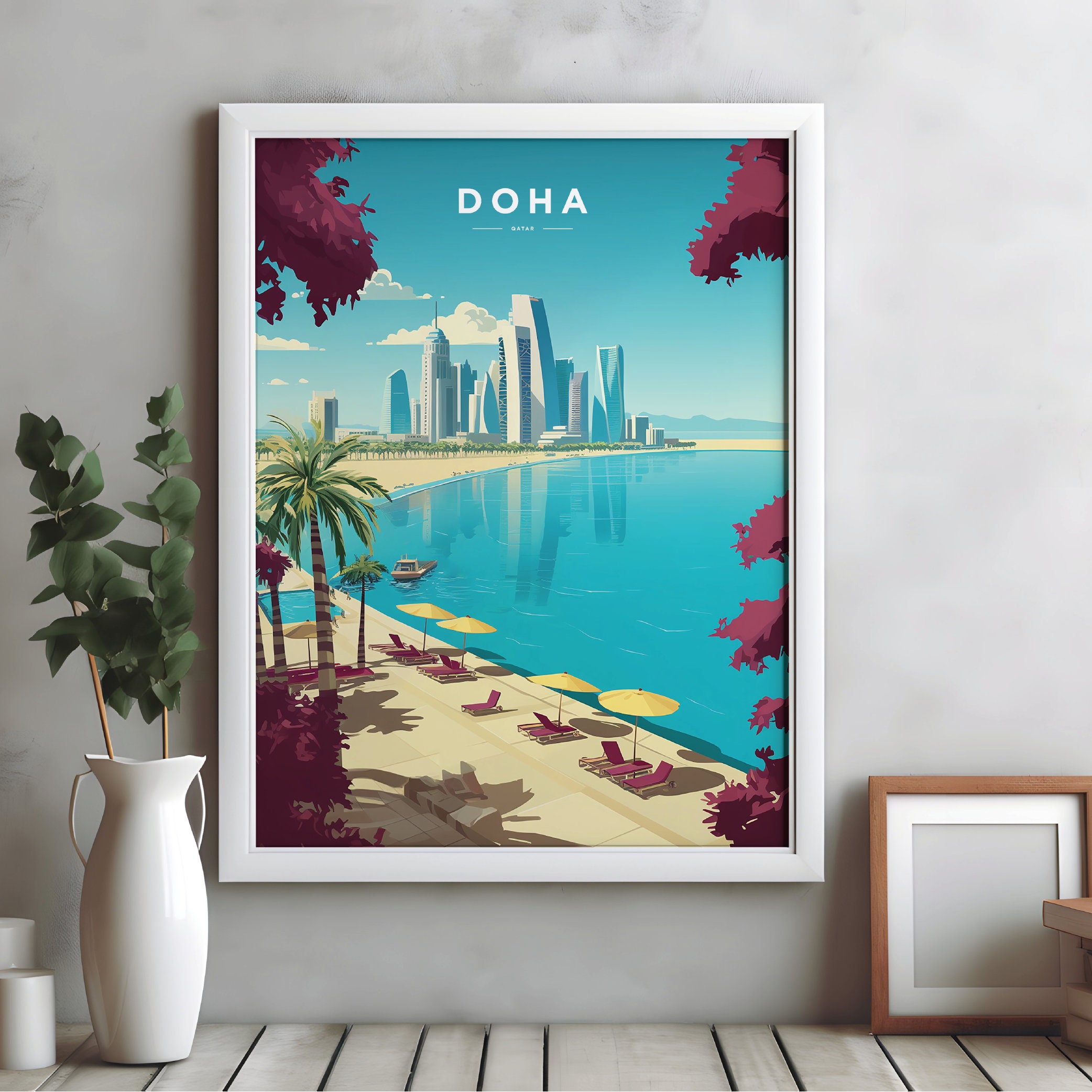 Qatar Travel Poster, Qatar Poster, Doha Poster, Qatar Wall Art, Qatar ...