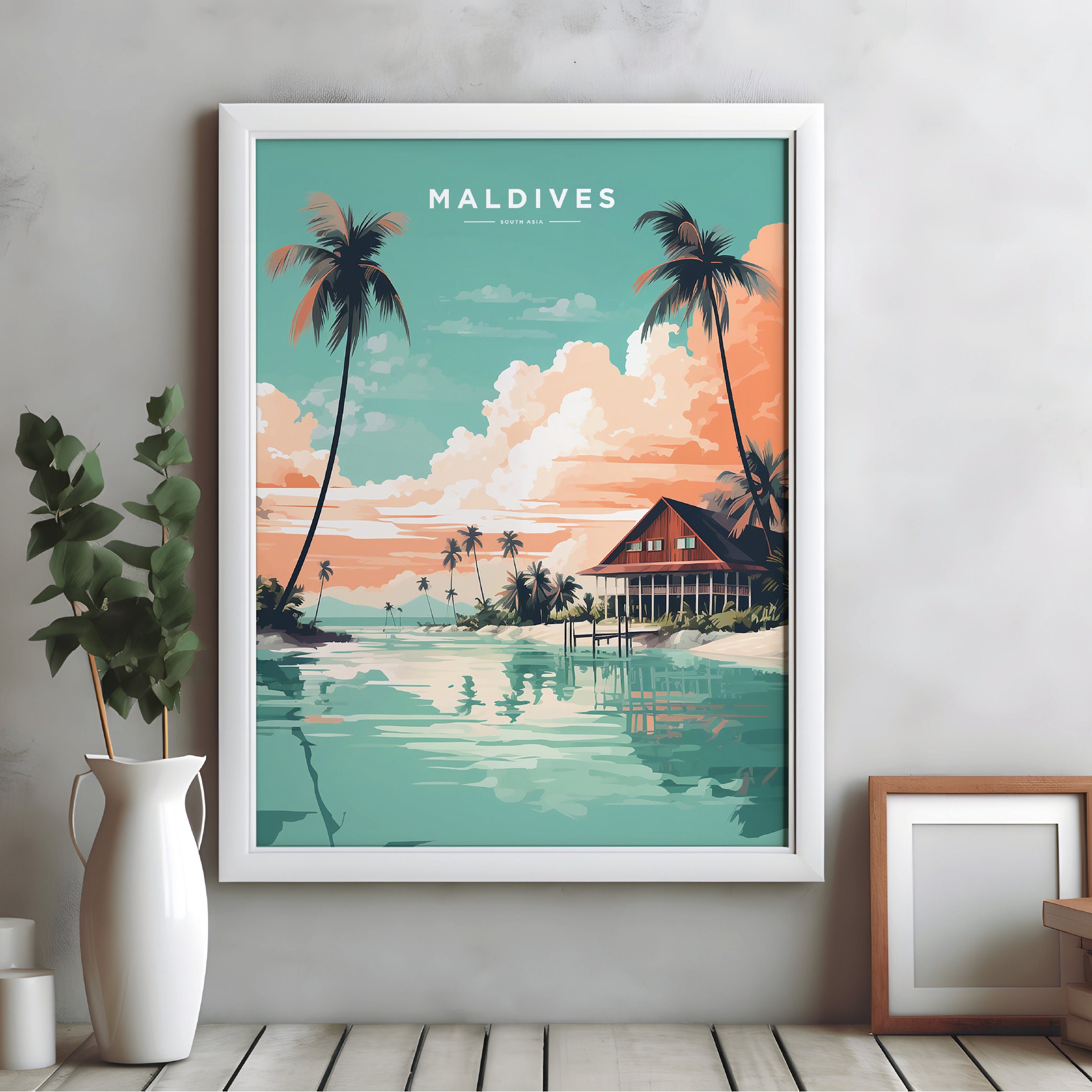 Maldives Print, Maldives Poster, Maldives Wall Art, Maldives Art ...