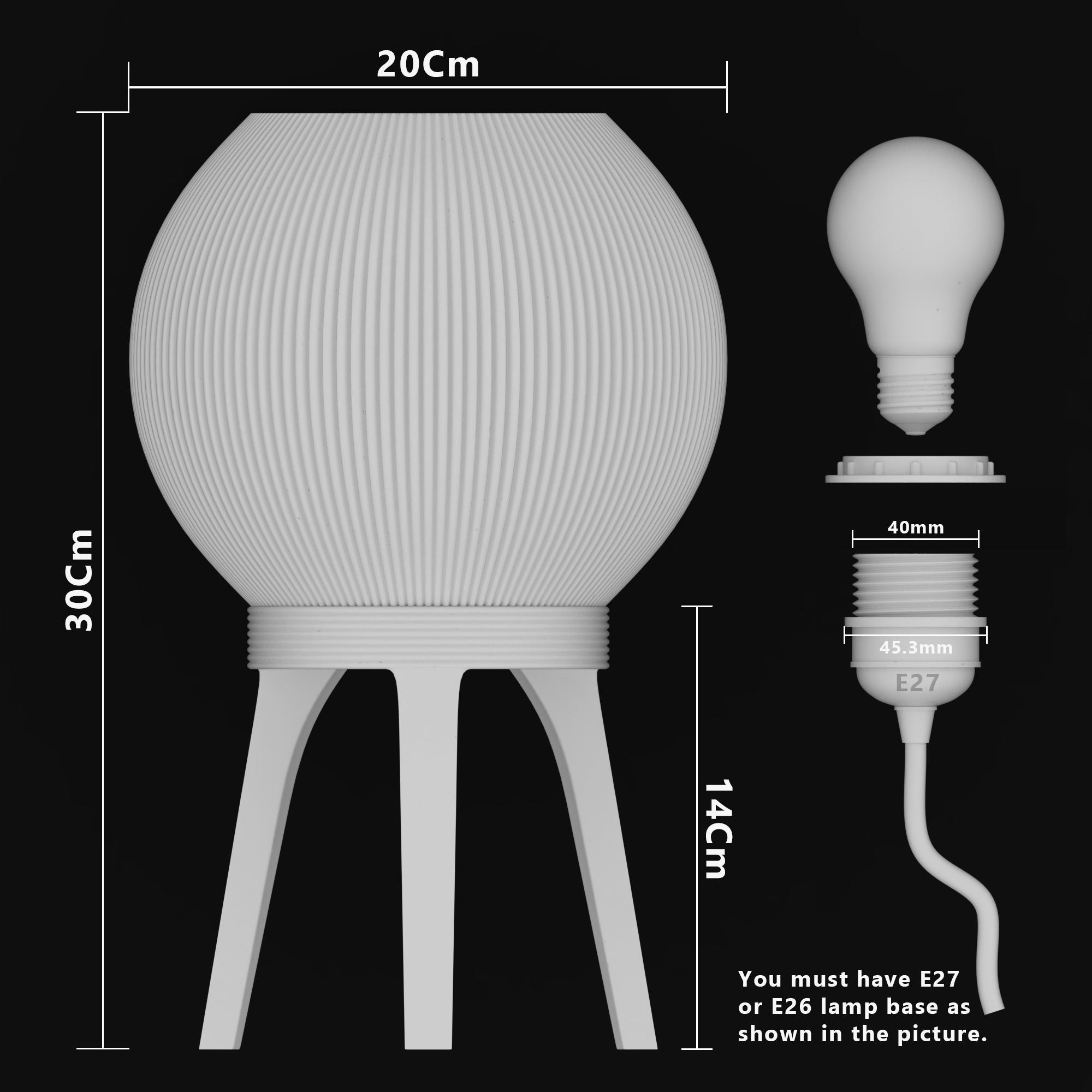 3D Print STL Files - Nordic Ribbed Sphere Lamp - Etsy
