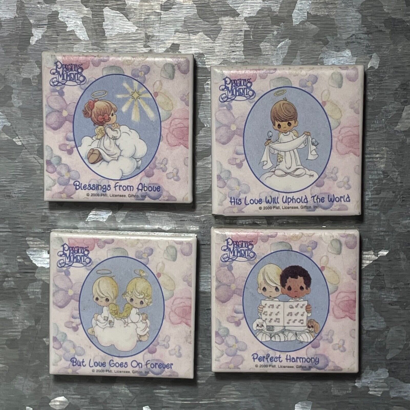 Vintage 2000 Set of 4 Inspirational Precious Moments Ceramic Fridge ...