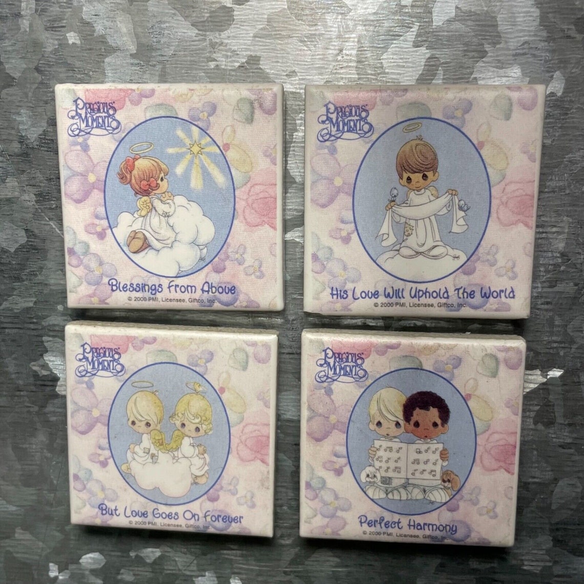 Vintage 2000 Set of 4 Inspirational Precious Moments Ceramic Fridge ...