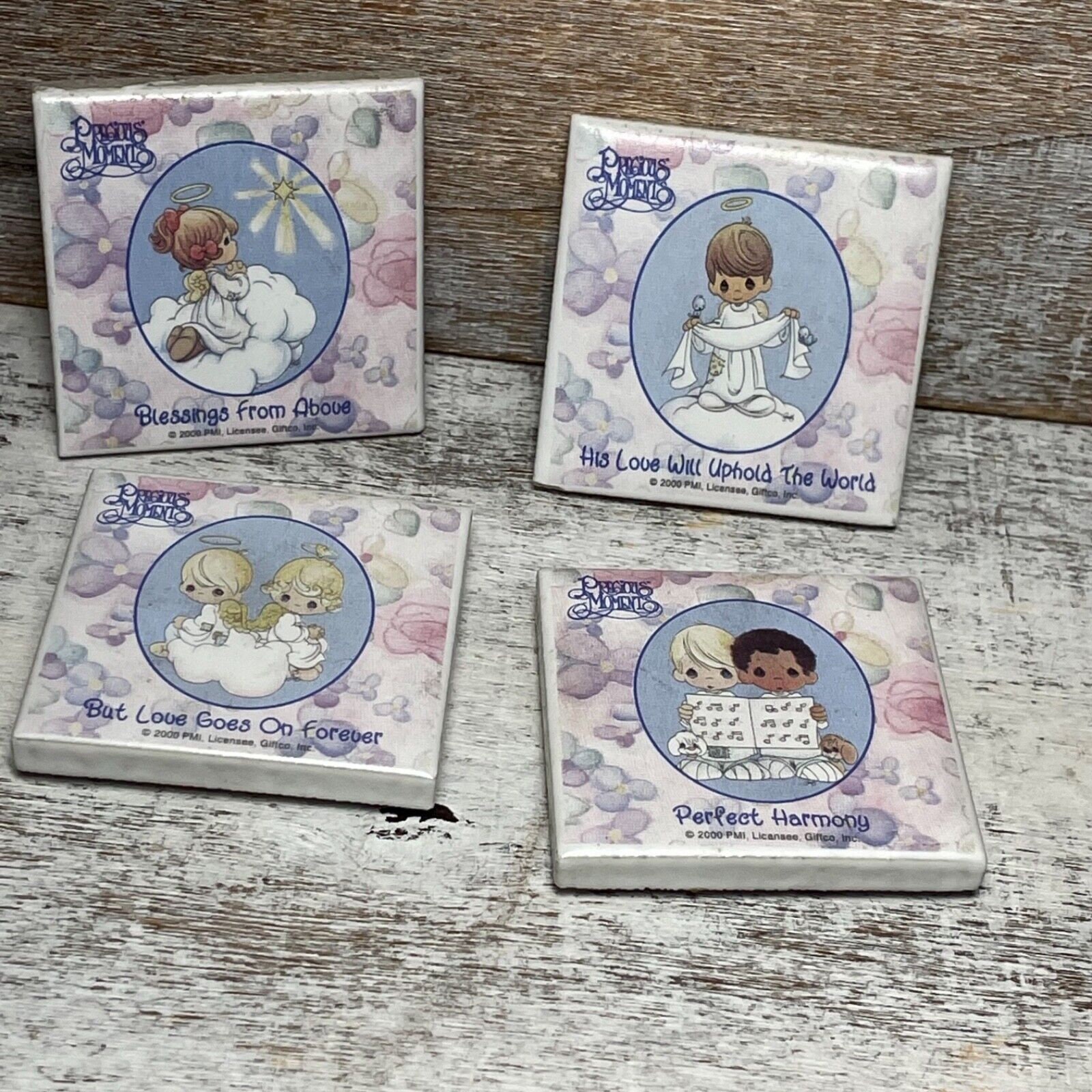 Vintage 2000 Set of 4 Inspirational Precious Moments Ceramic Fridge ...
