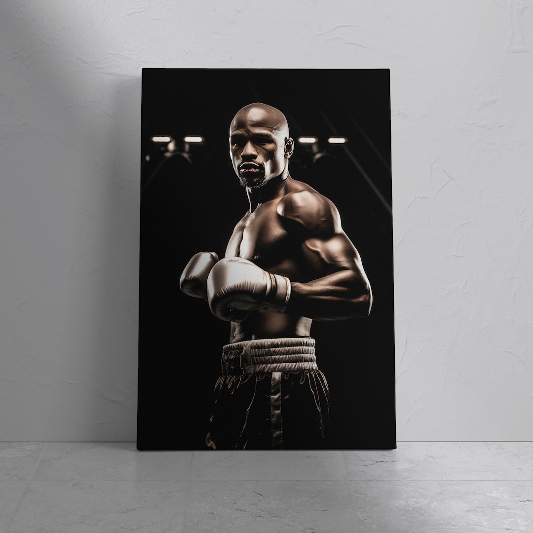 Floyd Mayweather Canvas Boxing Poster Sports BW Photography - Etsy