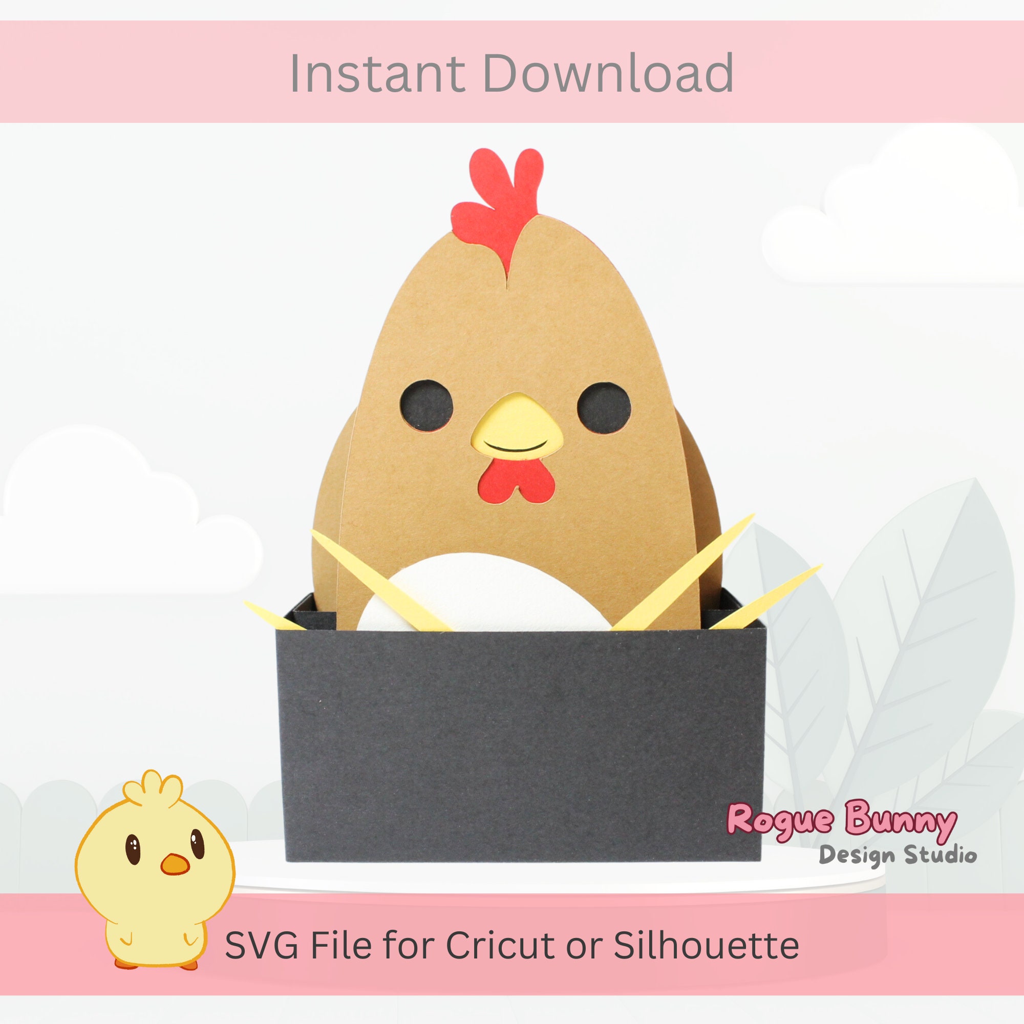 Chicken Box Card / Popup Cards SVG File / Cricut Project - Etsy