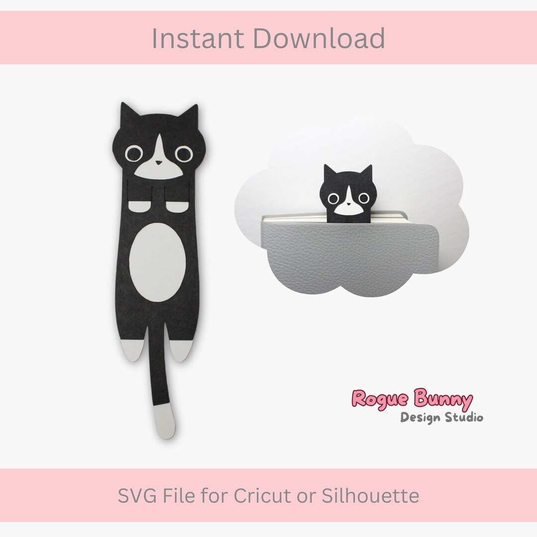 Tuxedo Cat Bookmark SVG File/ Papercraft / Cricut Project - Etsy