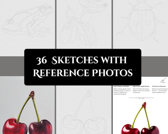 Pencil Sketch Coloring Book, Sketch Art Designs, Black and White ...