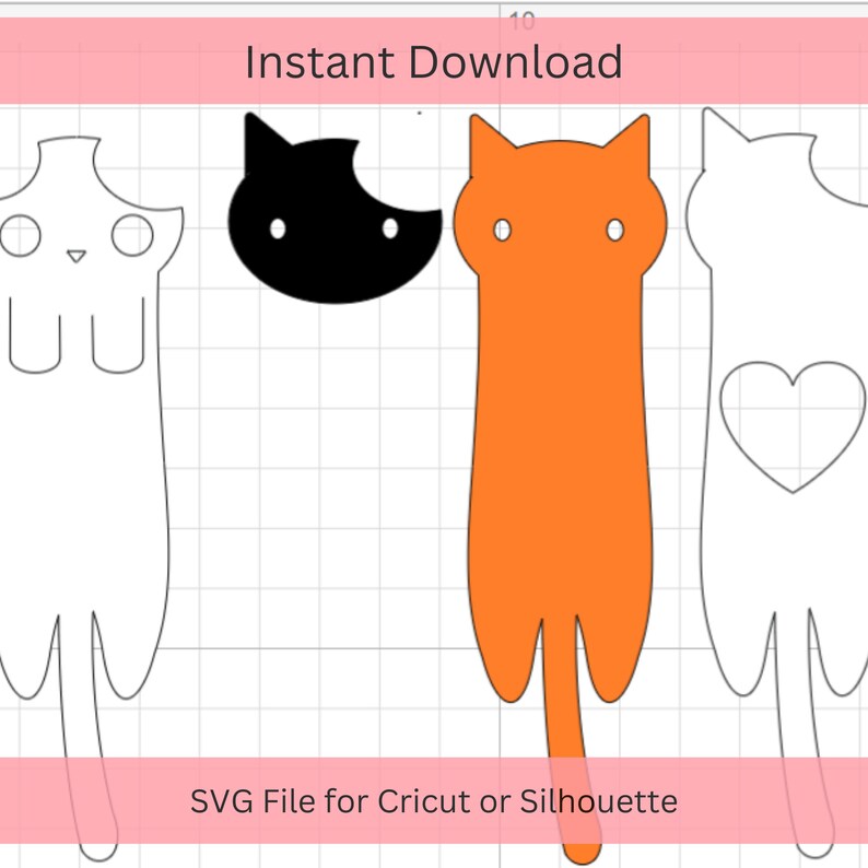 Calico Cat Bookmark SVG File/ Papercraft / Cricut Project - Etsy