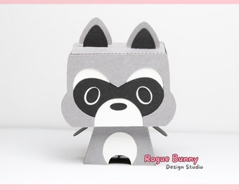 Cute Raccoon Gift Box SVG for Cricut, Woodland Theme Party Favor Pillow ...