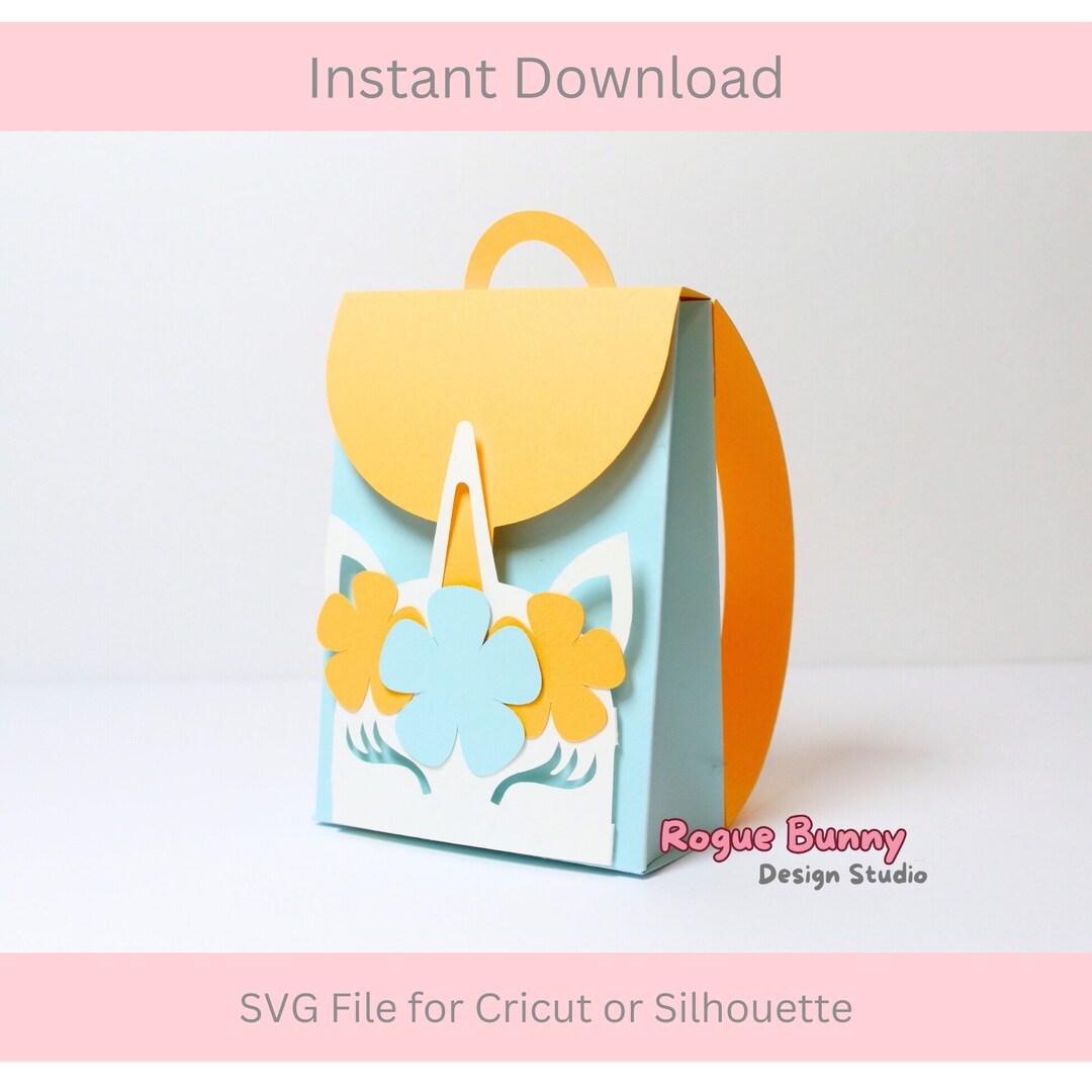 Unicorn Backpack Gift Box / Papercraft /cricut 3D SVG File - Etsy