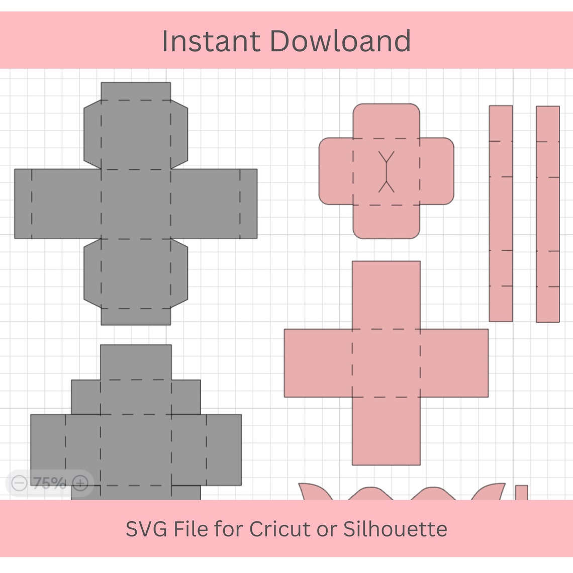 Ring Box Template / Paper Gift Box With Bow/ 3D Cricut SVG File ...