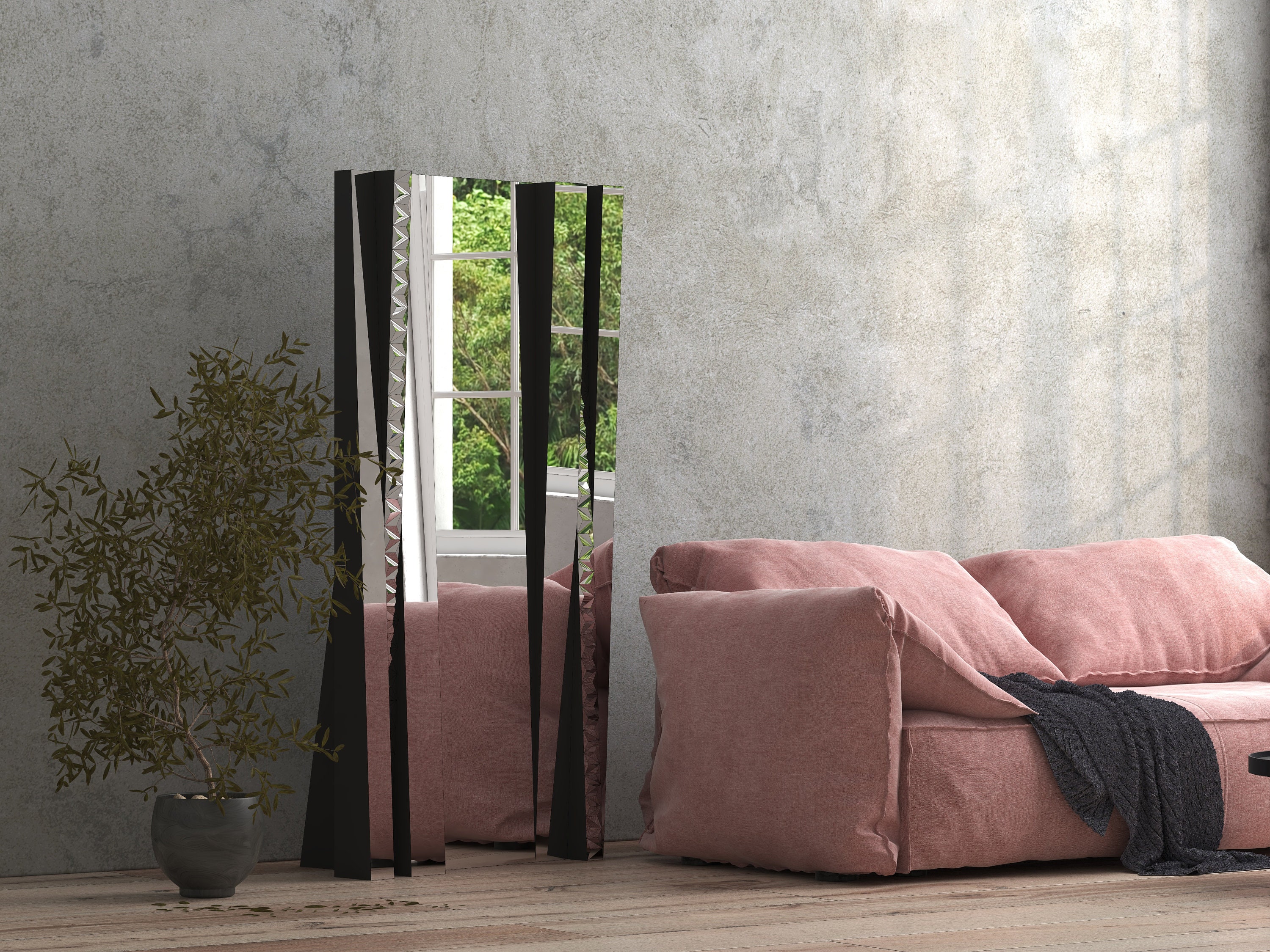 Unique Designer Full Length Floor Mirror, Modern Aesthetic Statement ...