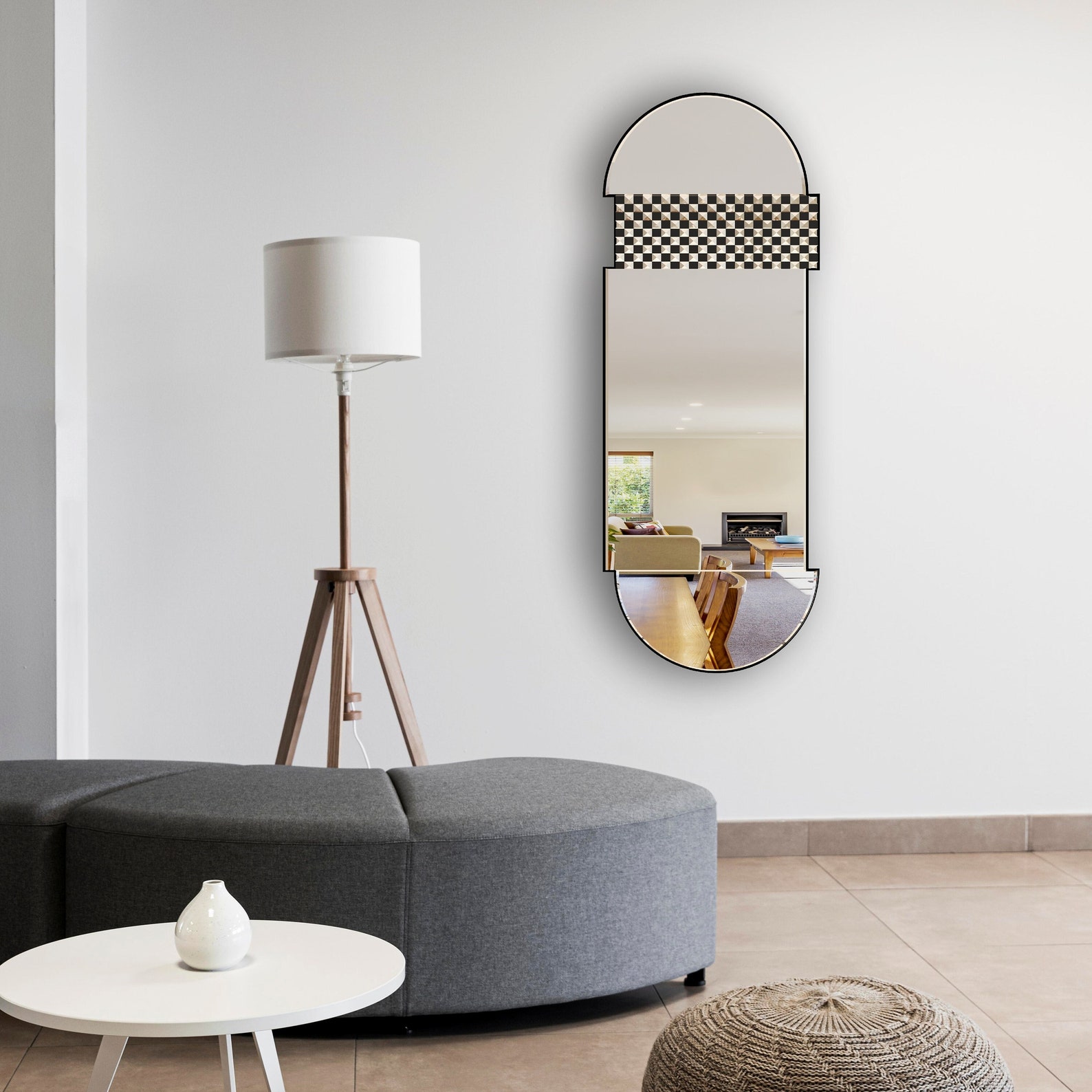 Irregular Oval Vanity Mirror Decorative Bathroom Accessory in Boho ...