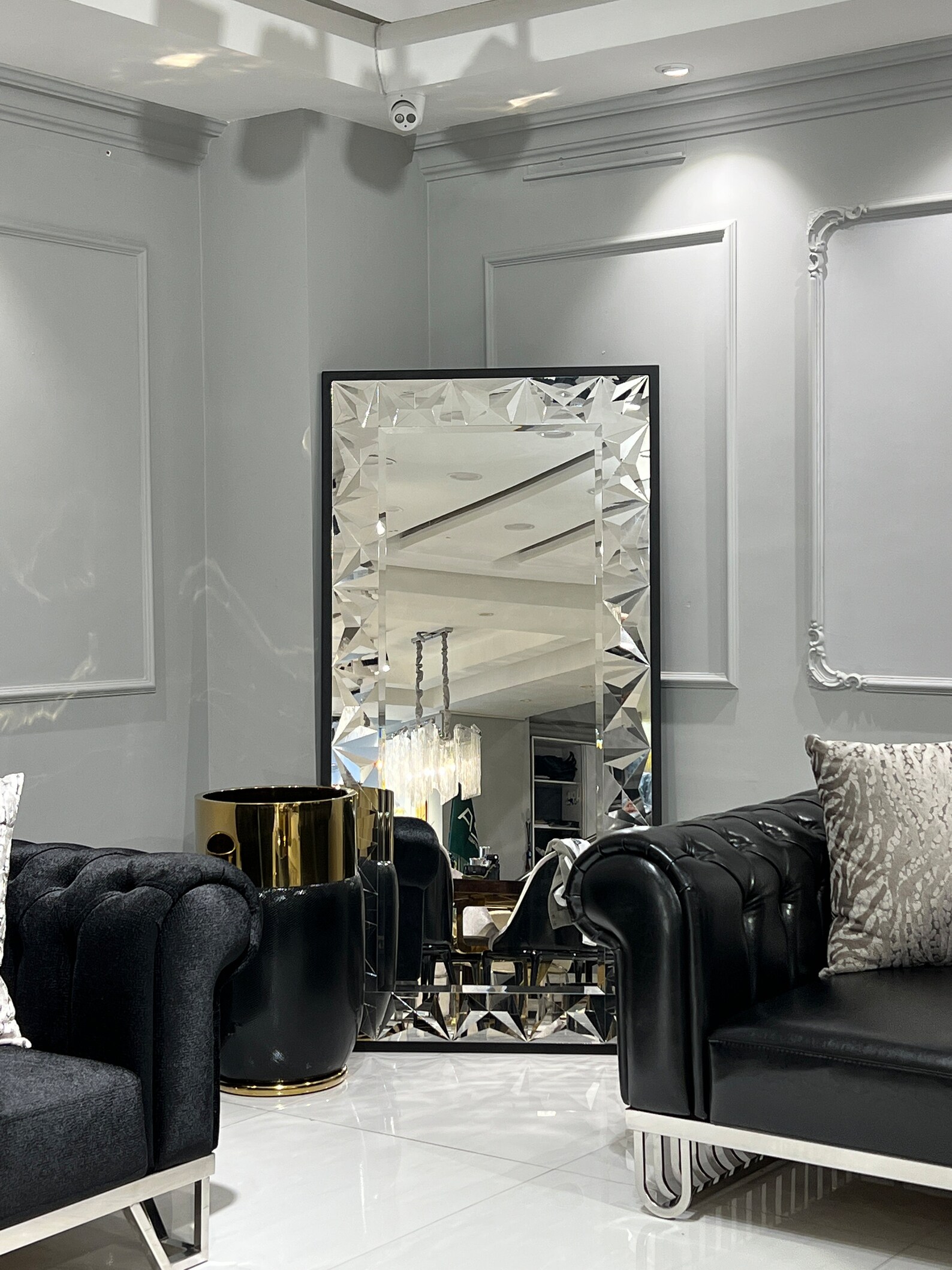 Boho Full Length Floor Mirror for Elegant Homes Bespoke Art Dec, One-of ...