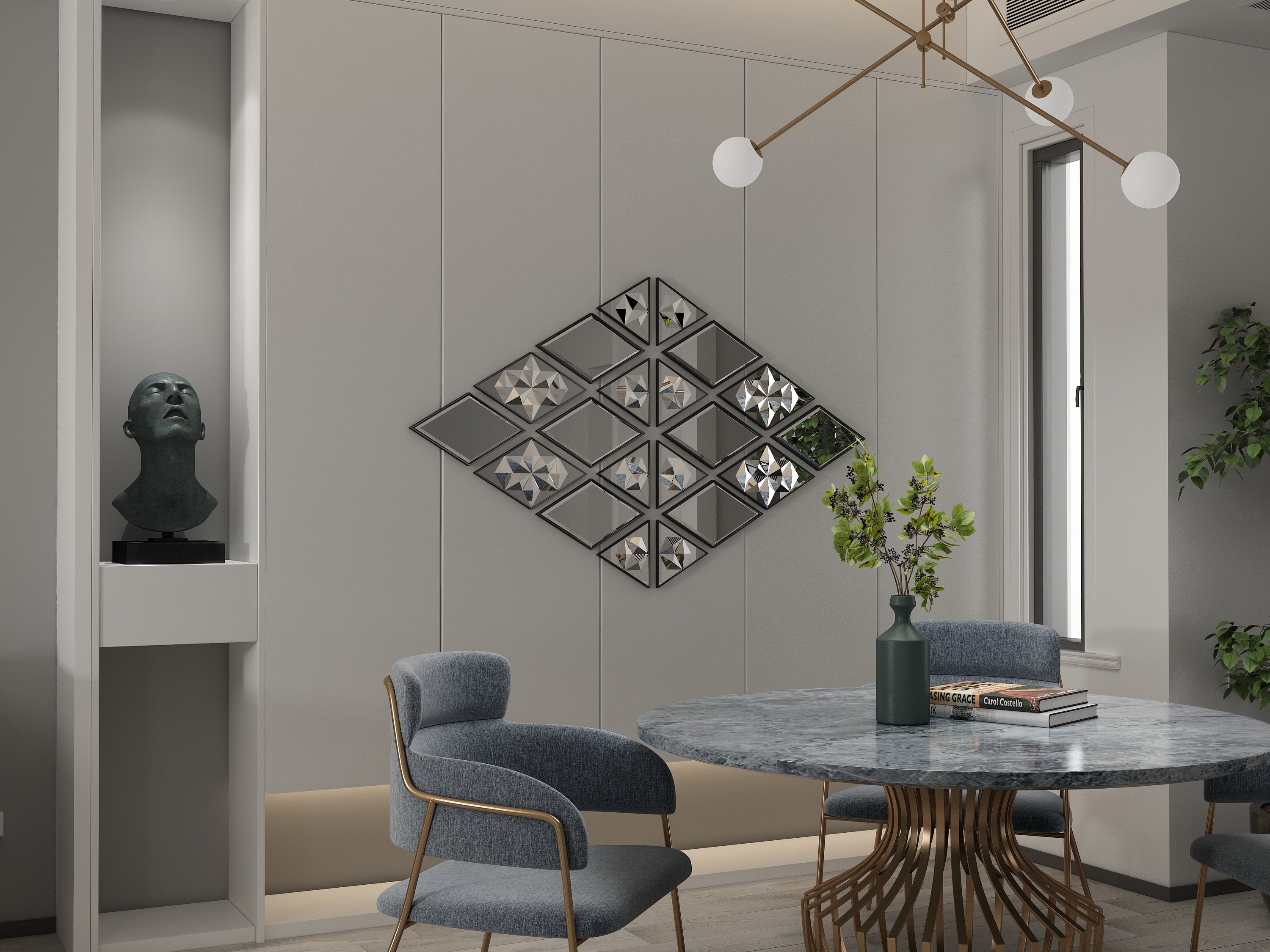 Geometric Wall Mirror, Living Room Mirror, Wall Decor, Vanity Mirror ...