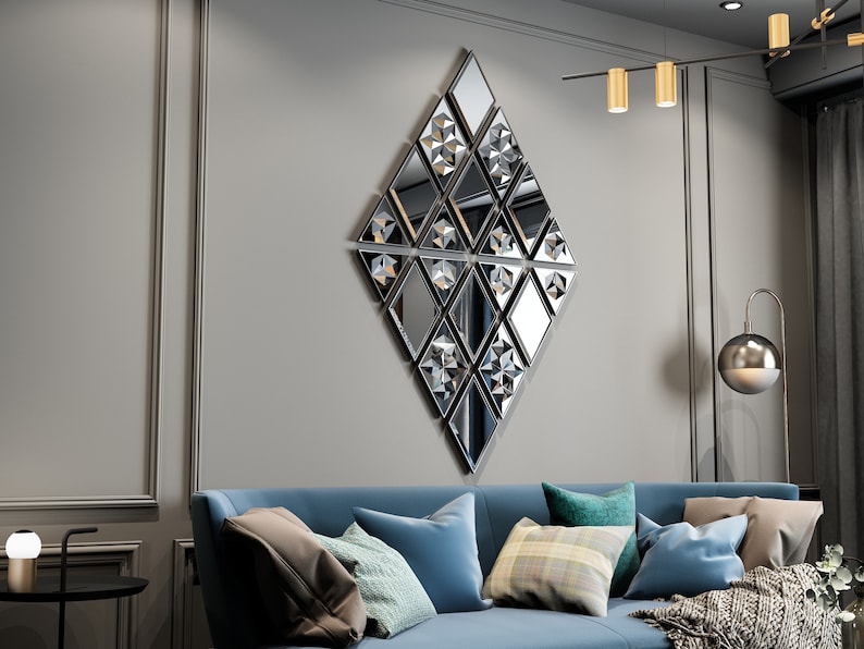 Geometric Wall Mirror, Living Room Mirror, Wall Decor, Vanity Mirror ...