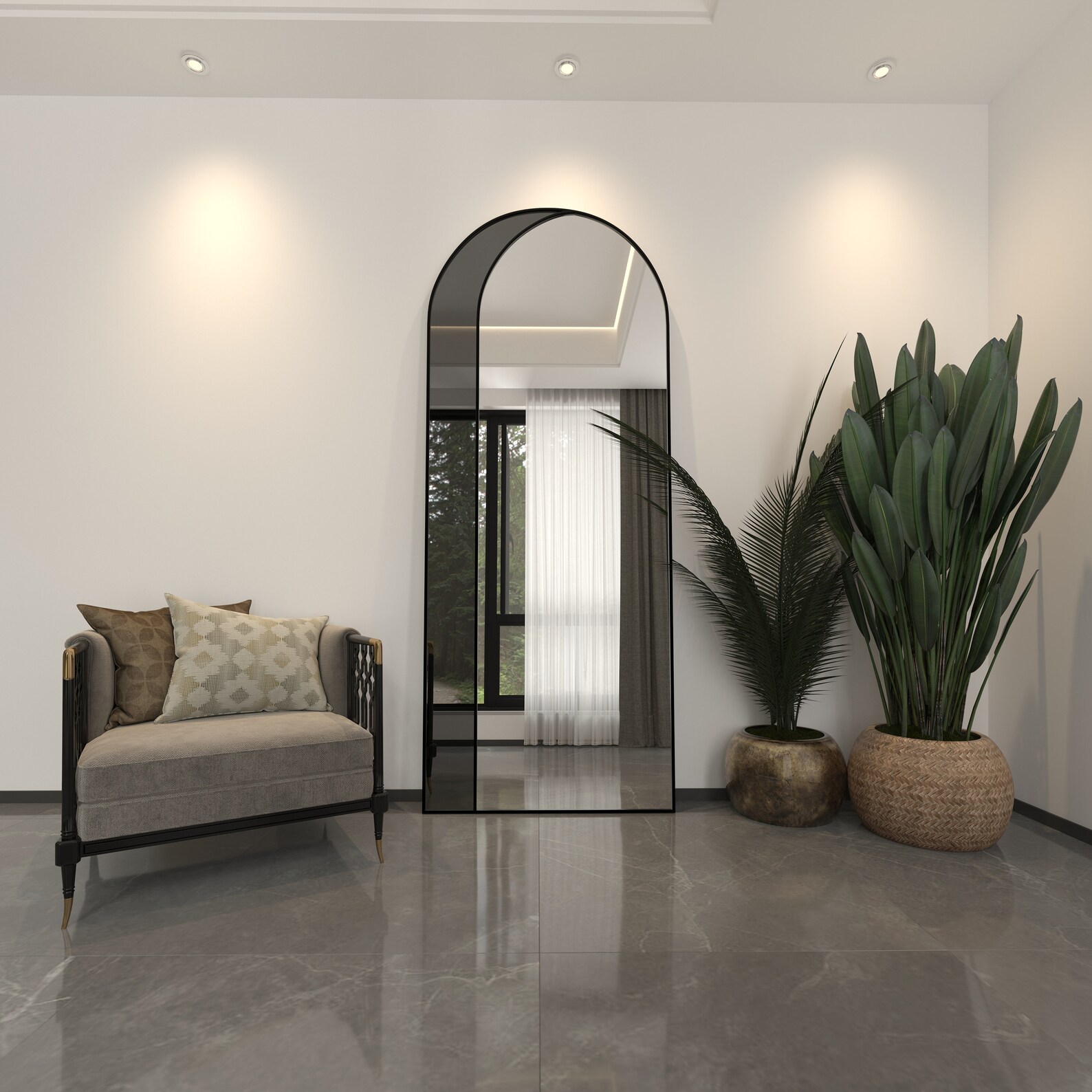 Asymmetrical Mirror, Arched Mirror, Full Length Mirror, Floor Mirror ...