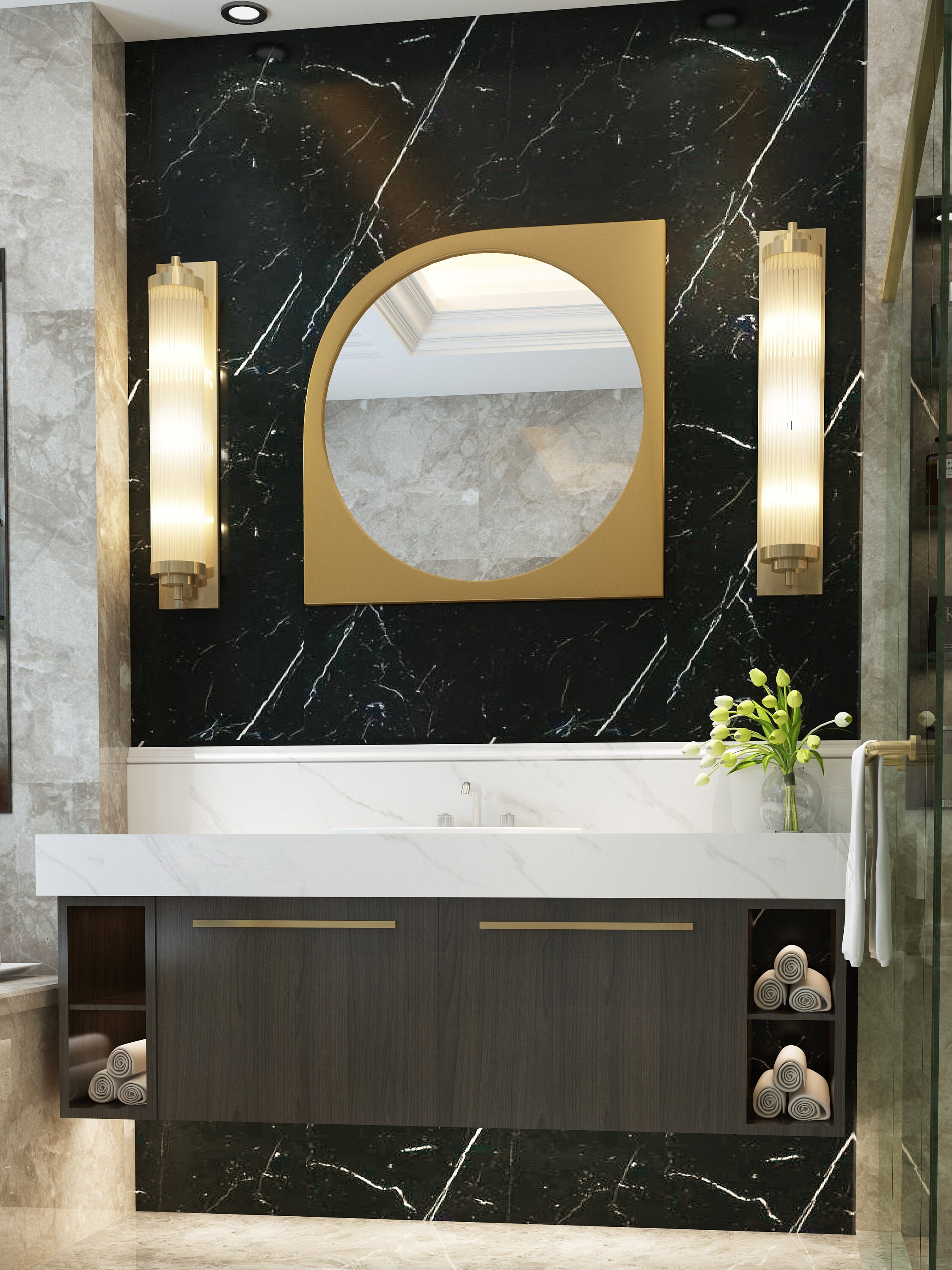 Asymmetrical Mirror, Irregular Mirror, Small Wall Mirror, Vanity Mirror ...