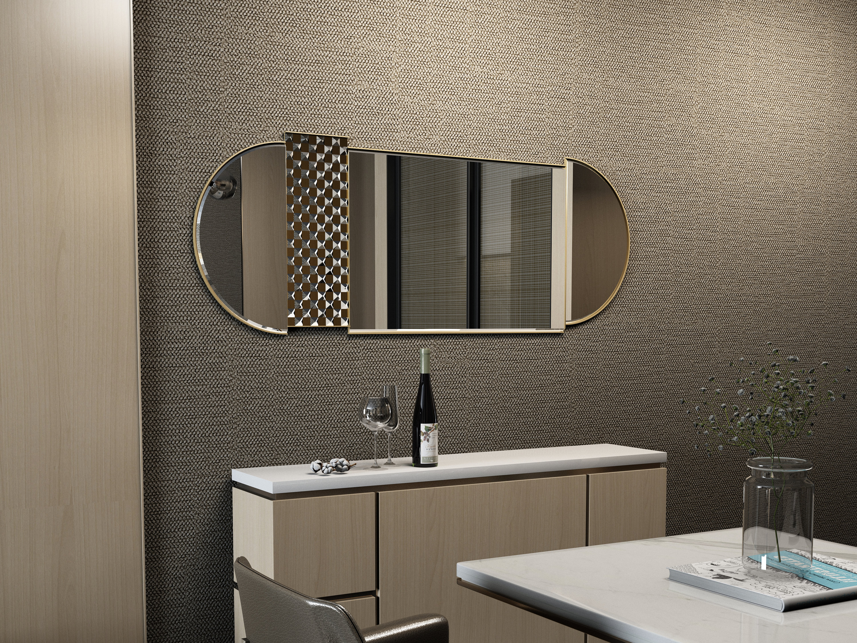 Irregular Oval Vanity Mirror Decorative Bathroom Accessory in Boho ...