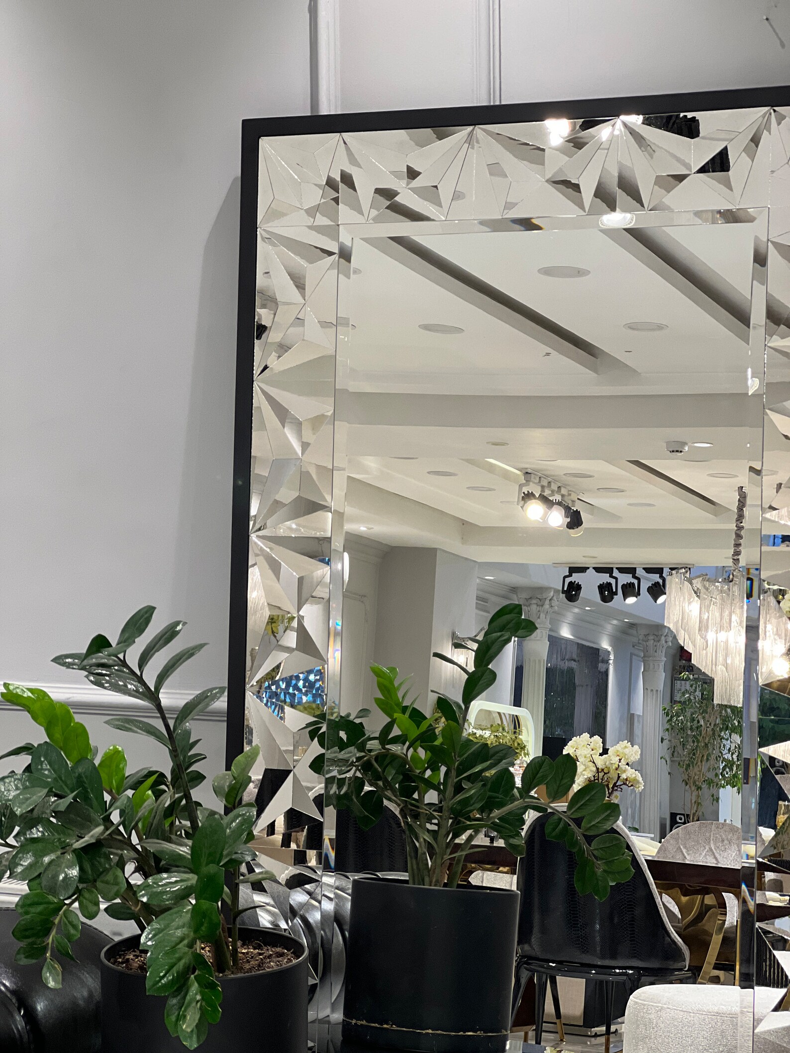Boho Full Length Floor Mirror for Elegant Homes Bespoke Art Dec, One-of ...