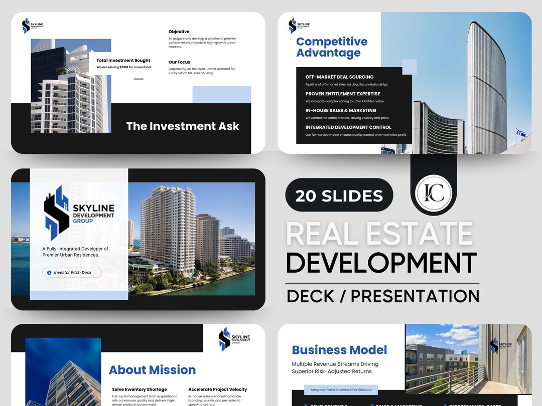 Real Estate Pitch Deck Template Canva | Property Investor Presentation ...