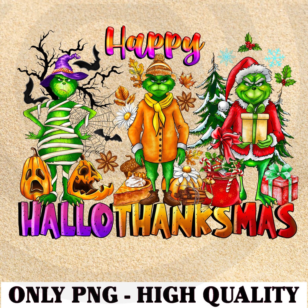 Happy Hallo Thanksmas Png Gnomes Png Halloween Png - Etsy