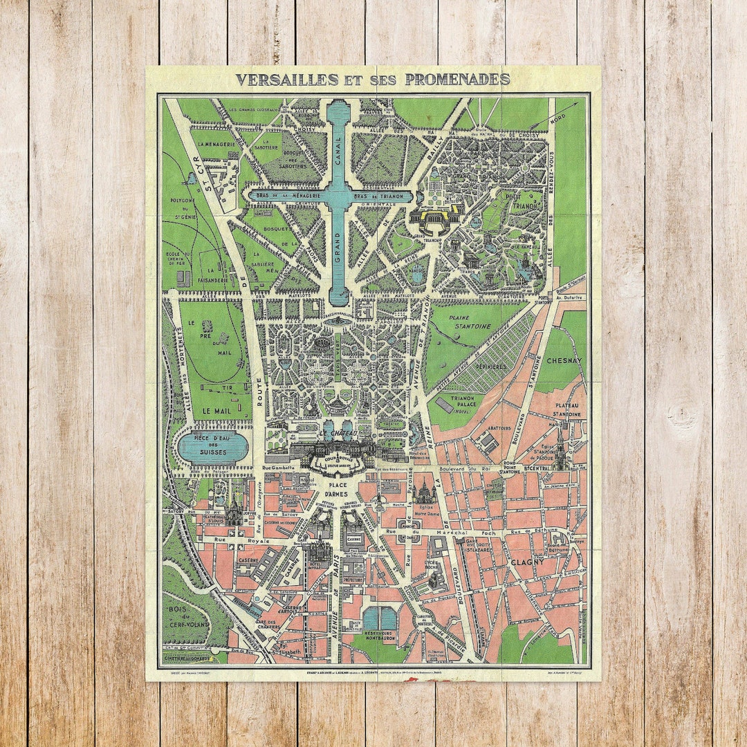 Old Map of Versailles France Leconte Map of Paris Map of - Etsy Singapore