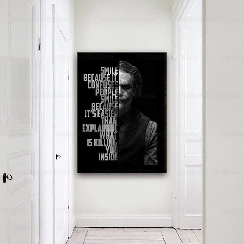 The Joker Inspirational Typography Success Quotes Black White Poster ...