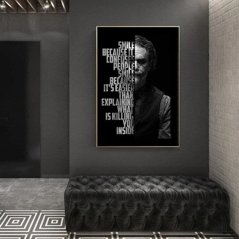 The Joker Inspirational Typography Success Quotes Black White Poster ...