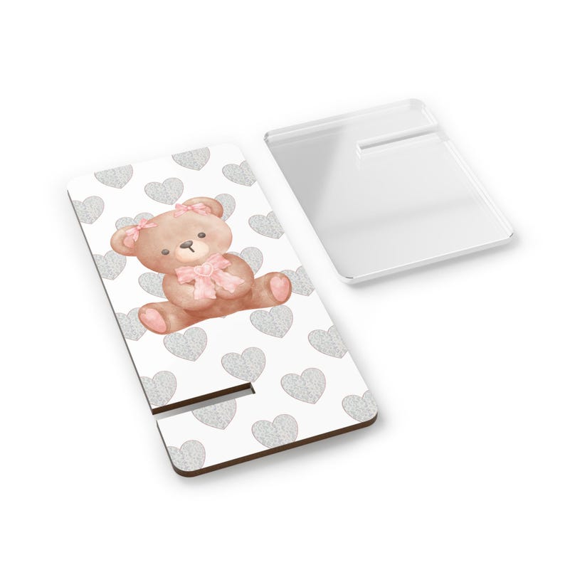 Coquette Phone Stand, Teddy Bear Decor, Coquette Cell, Phone Stand ...