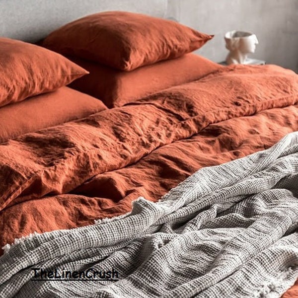 Rust Linen Duvet - Etsy
