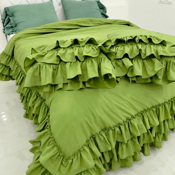 Linen Ruffle Duvet Cover - Etsy