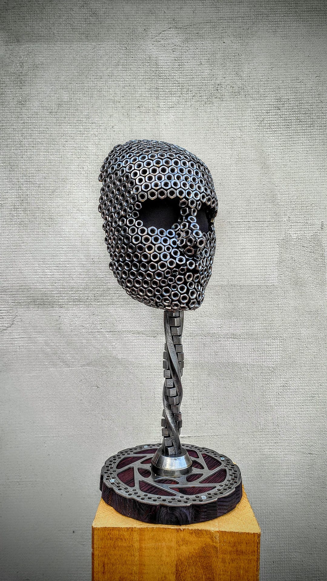 Welded Face Sculpture Iron Nut Art Man - Etsy