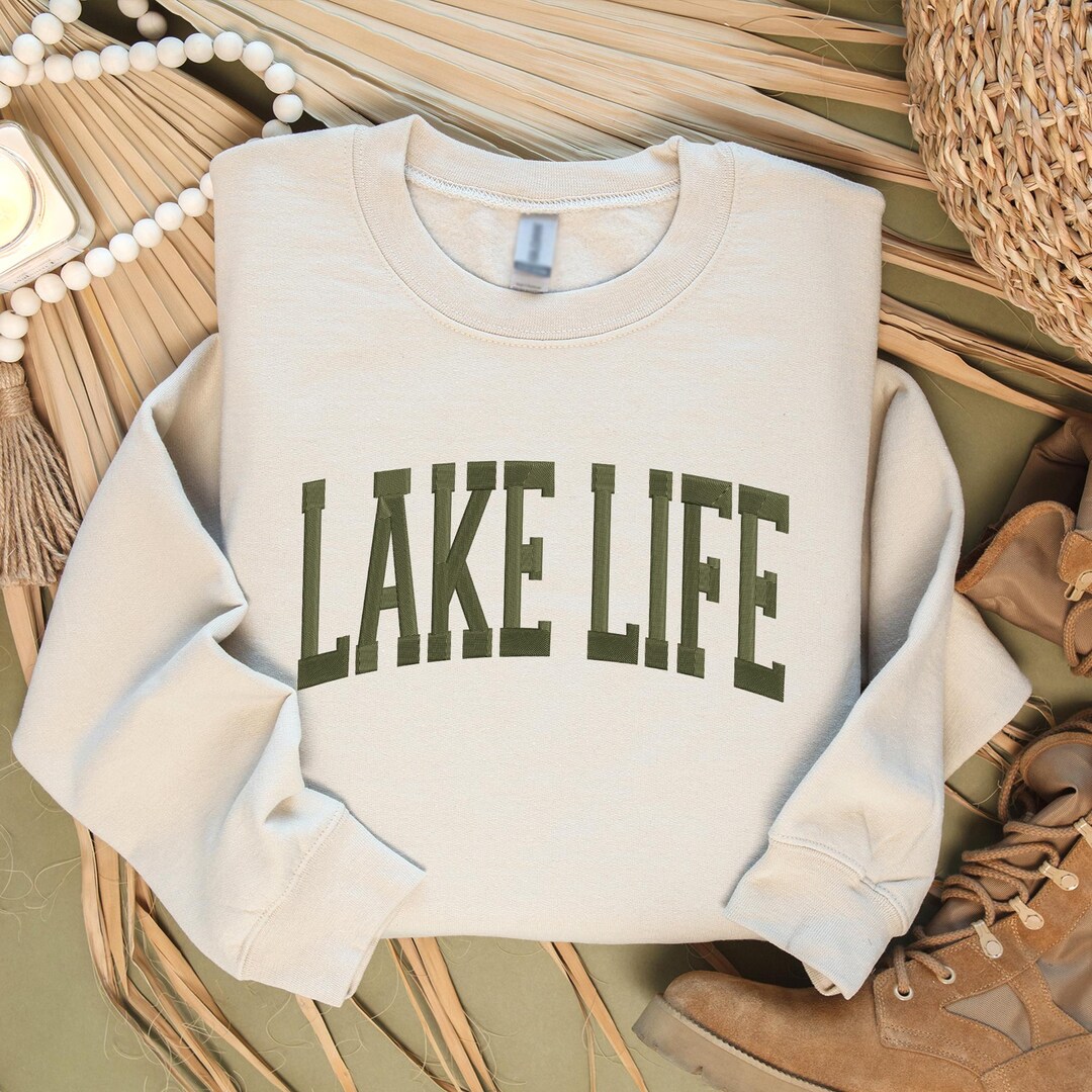 Embroidered Lake Life Sweatshirt, Lake Hoodie, on the Lake Shirt ...