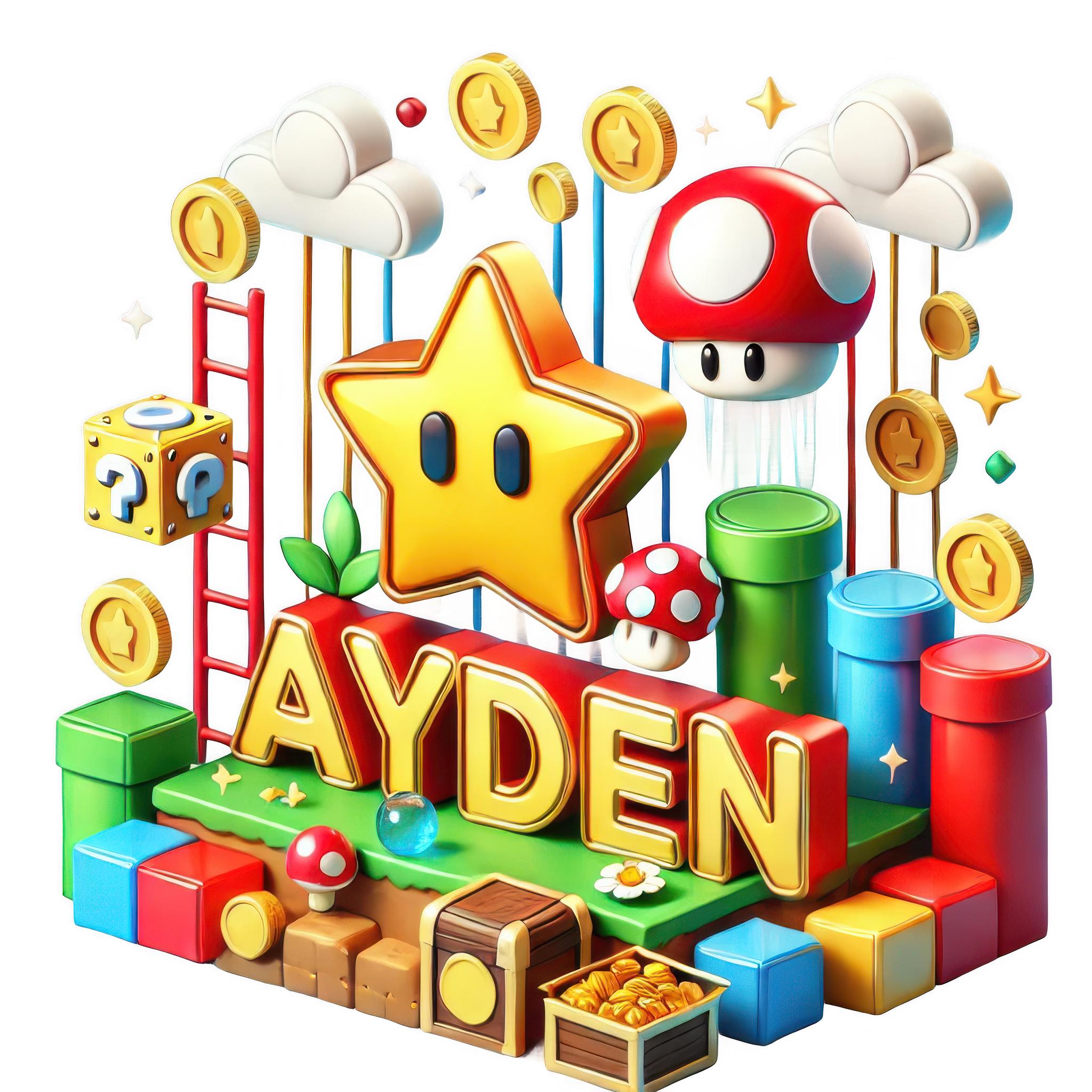 Personalized Mario Name, Custom Mario Text, Personalized Gaming Name ...