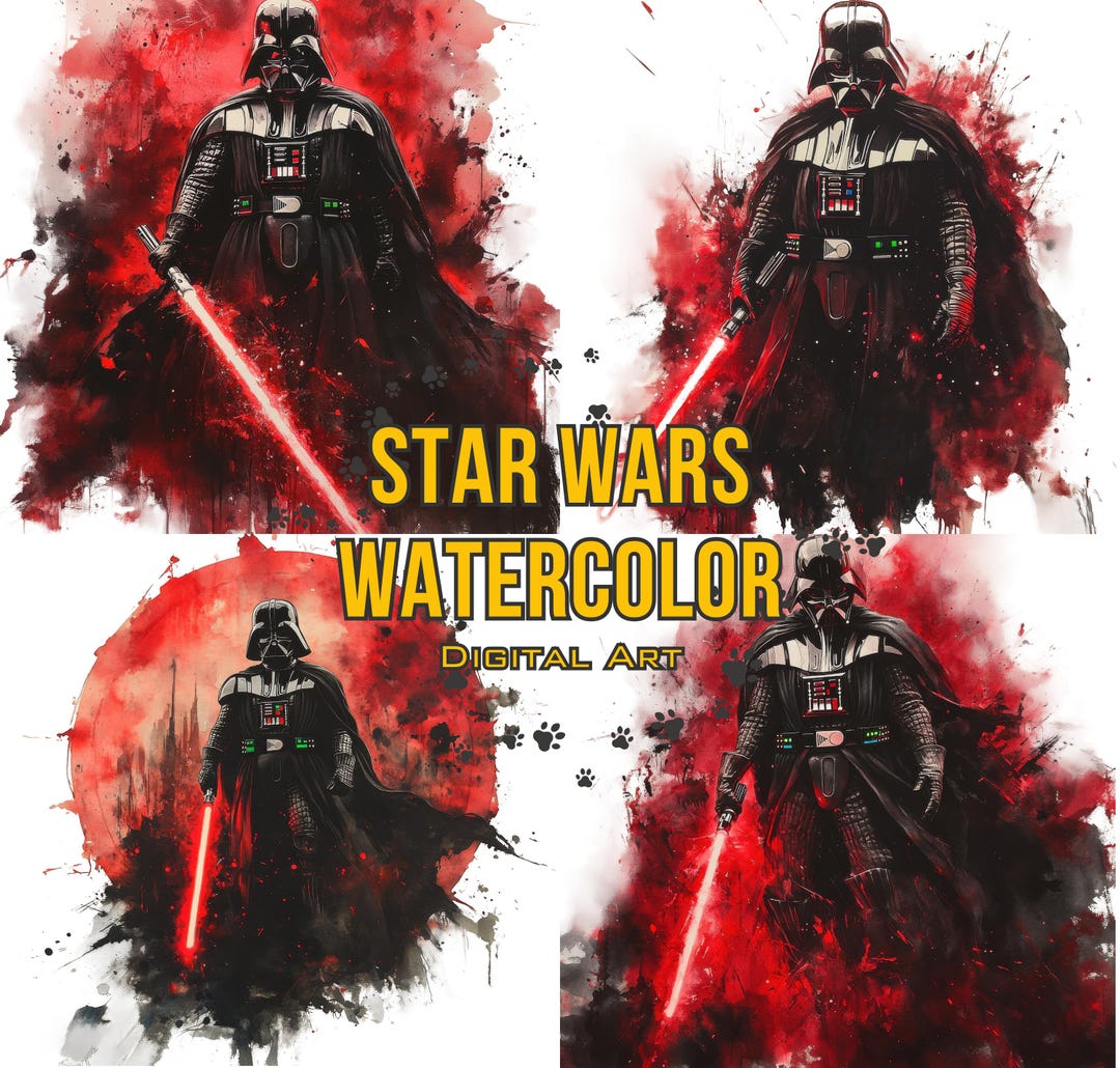 Star Wars Art Darth Vader PNG Watercolor Print for Sci-fi Fans ...