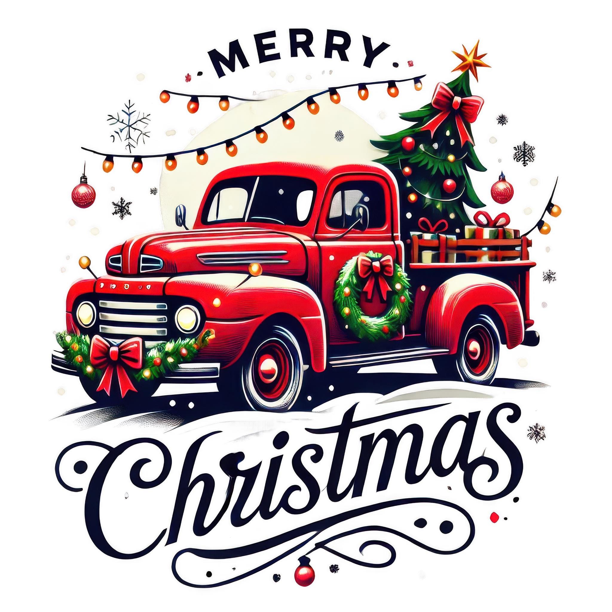 Christmas Red Truck, Red Truck PNG, Red Truck Print, Red Truck Cake ...