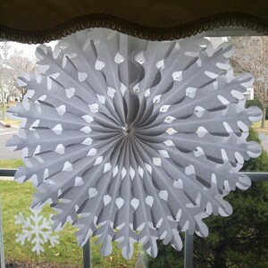 Snowflake Hanging Decor White Paper Snowflakes for Frozen Birthday ...