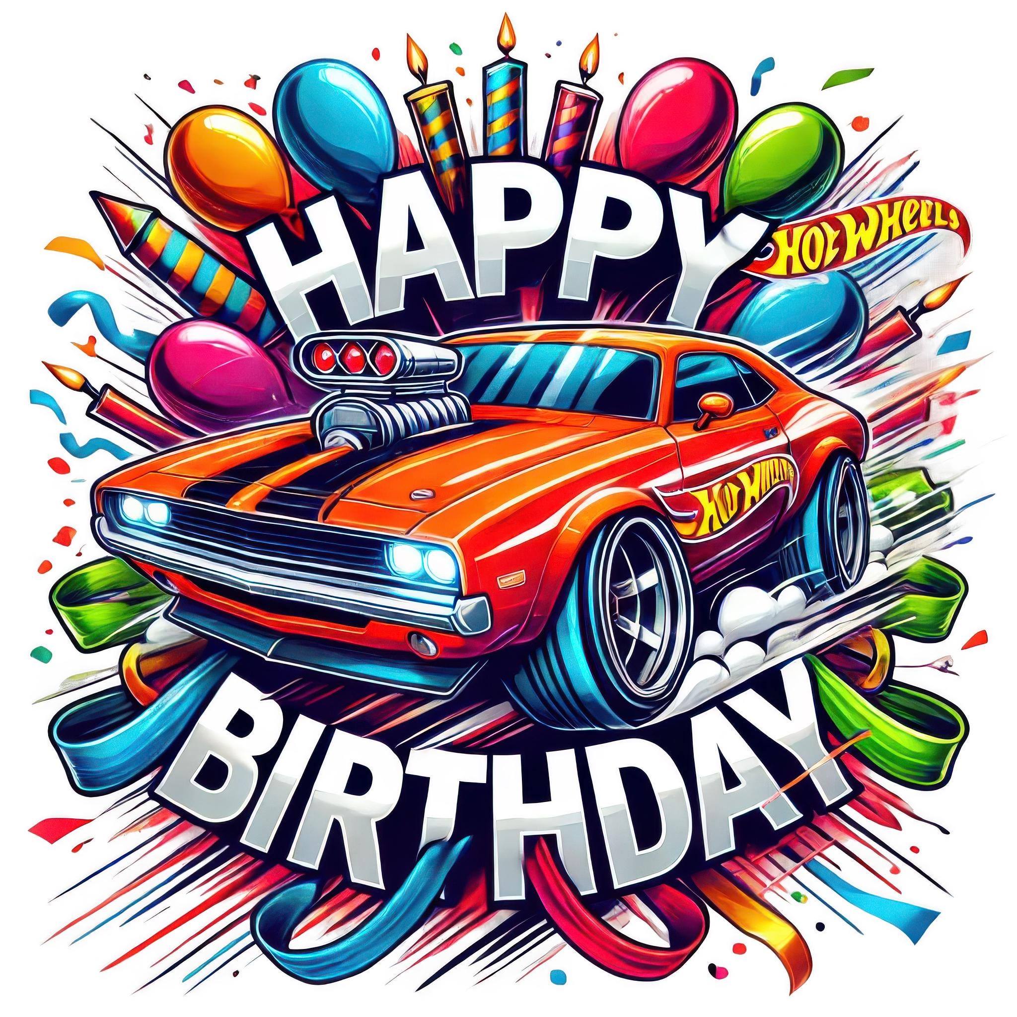 Hot Wheels Happy Birthday, Hot Wheels PNG, Hot Wheels Print, Birthday ...