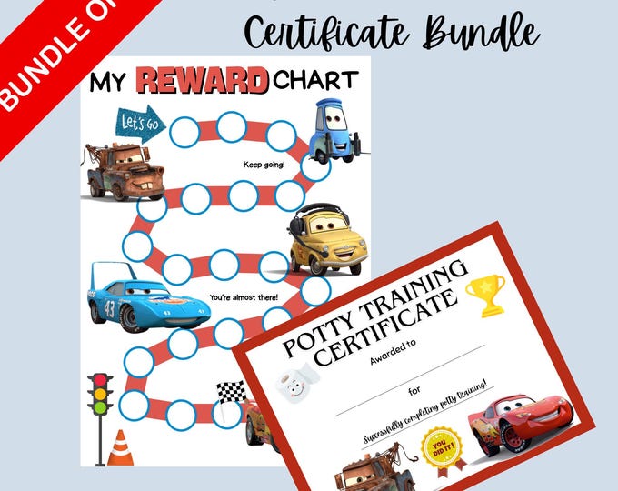 Cars Potty Training Reward Chart: Lightning Mcqueen (digital Download ...