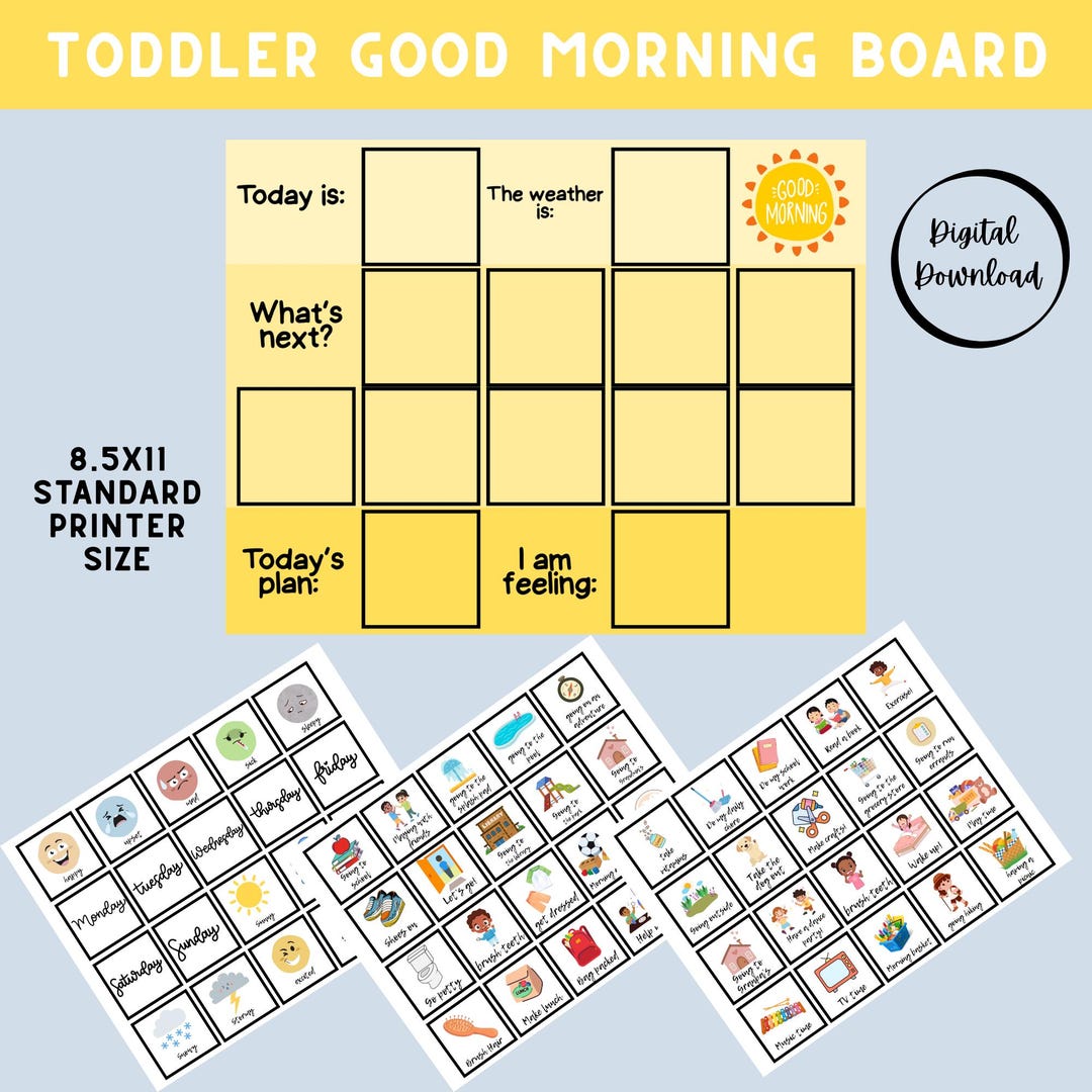 Printable Morning Routine Chart for Toddlers | Good Morning Board PDF ...
