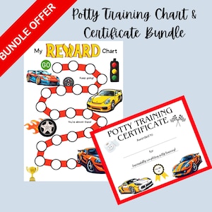 Racecar Potty Training Chart: Hot Wheels Theme, Reward Certificate ...