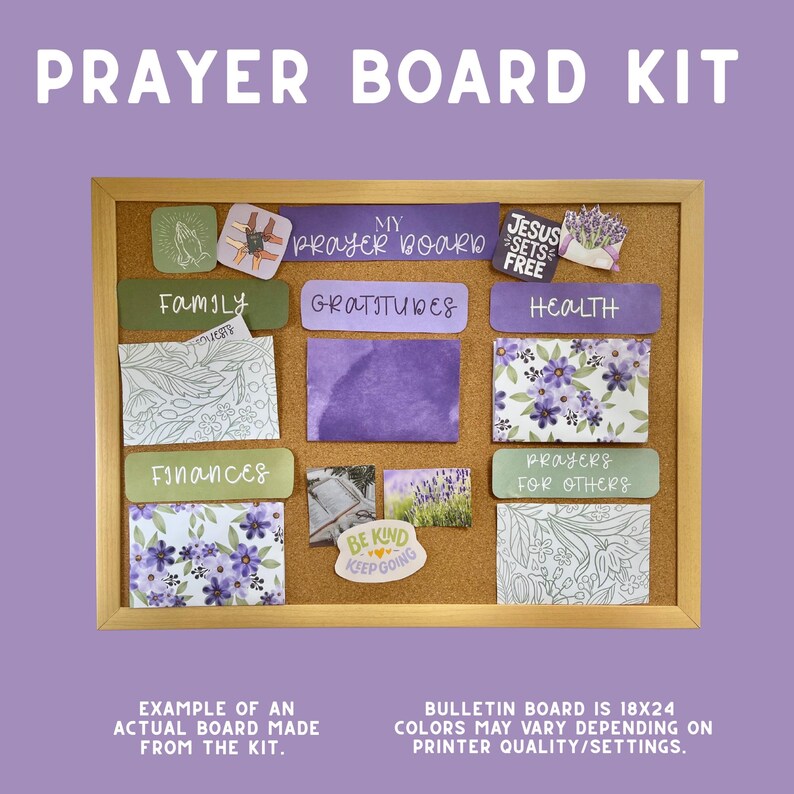 2026 Prayer Board Kit: Purple Printable Prayer Requests, Scripture ...