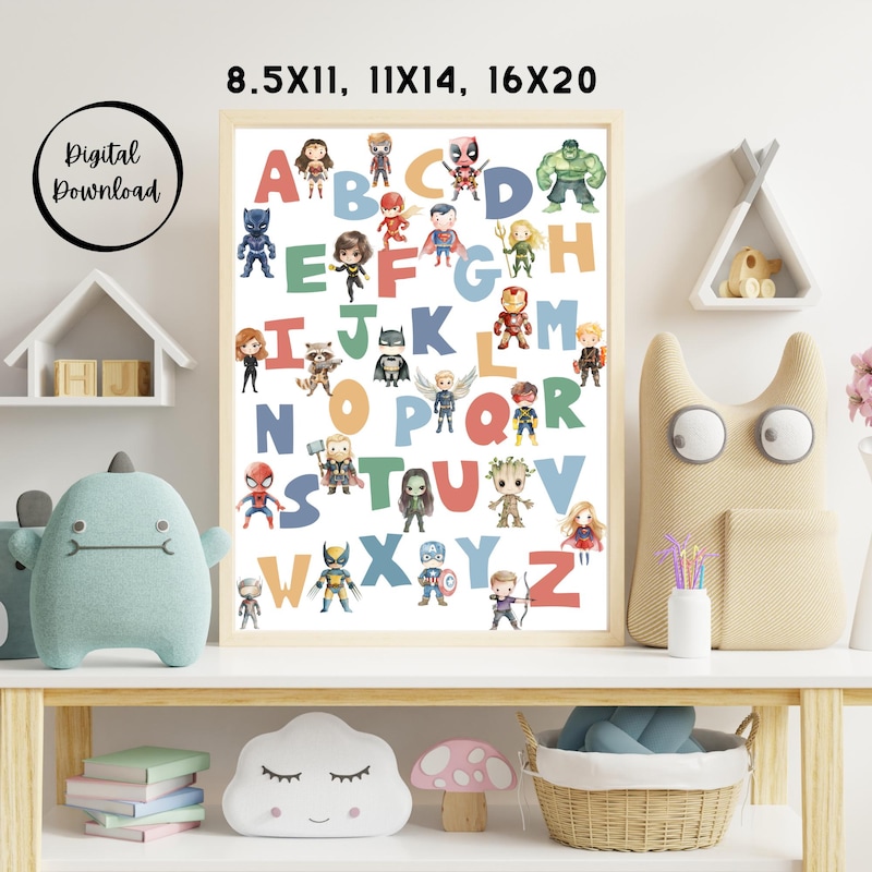 Alphabet Yoga Posters - Etsy UK